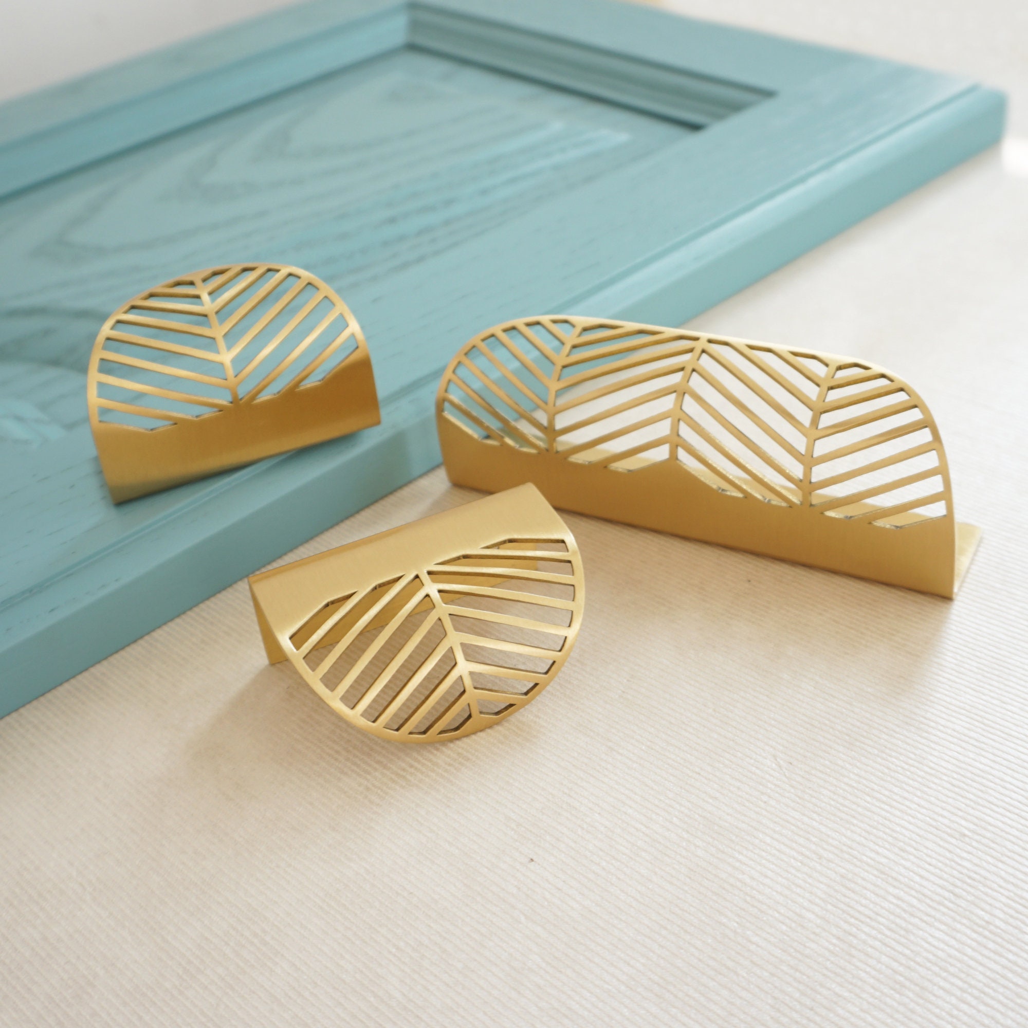 Hidden Brass Knobs Delicate Hollow Design Cabinet Door Handles | Etsy