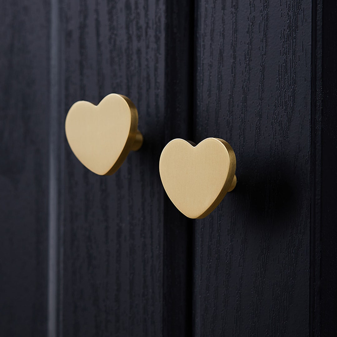 Decorative Knobs Brass Heart Knobs Pulls Gold Wardrobe Knob - Etsy