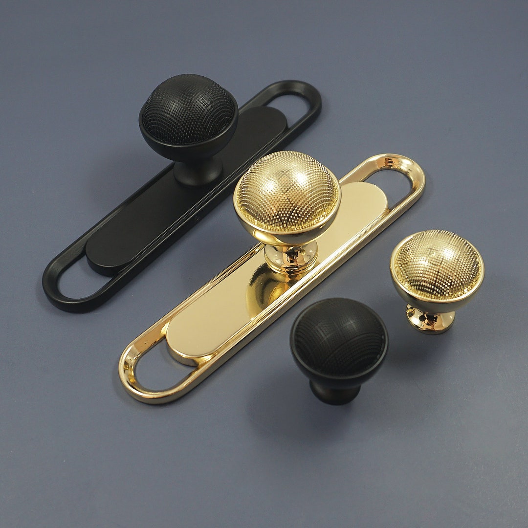 Black Drawer Pull Knob Gold Kitchen Pulls Knob Cabinet Pulls Handles ...