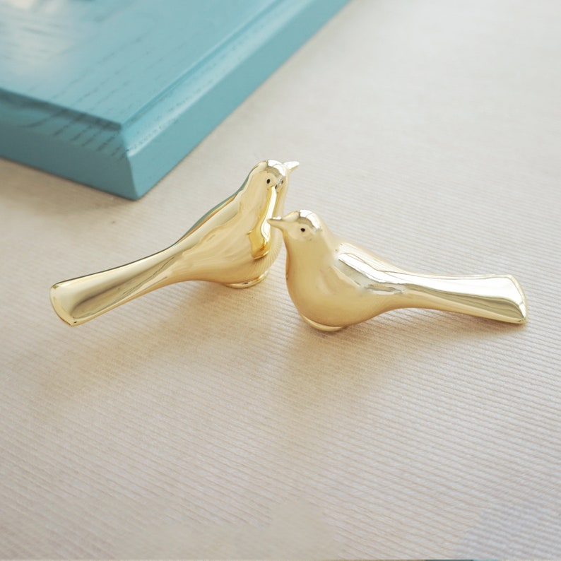 Exquisite Bird Brass Cabinet Handles Knobs Gun Black Drawer - Etsy