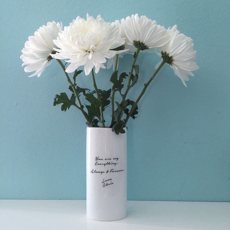 Personalized Custom Handwriting Love Note Heirloom Oval Vase | Etsy