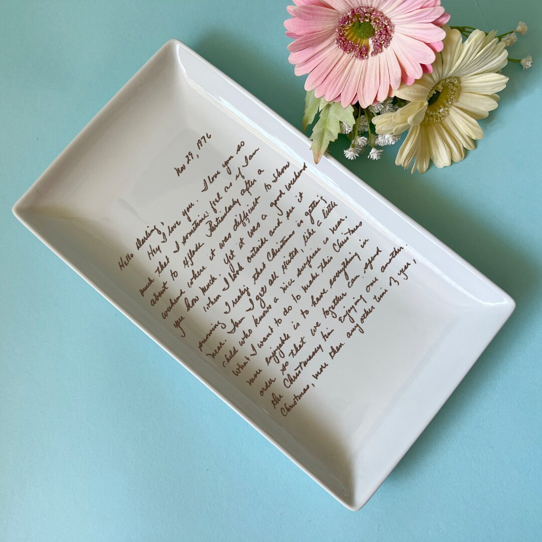 Custom Handwriting Rectangle Plate Tray for Recipe or Love Letter - Etsy