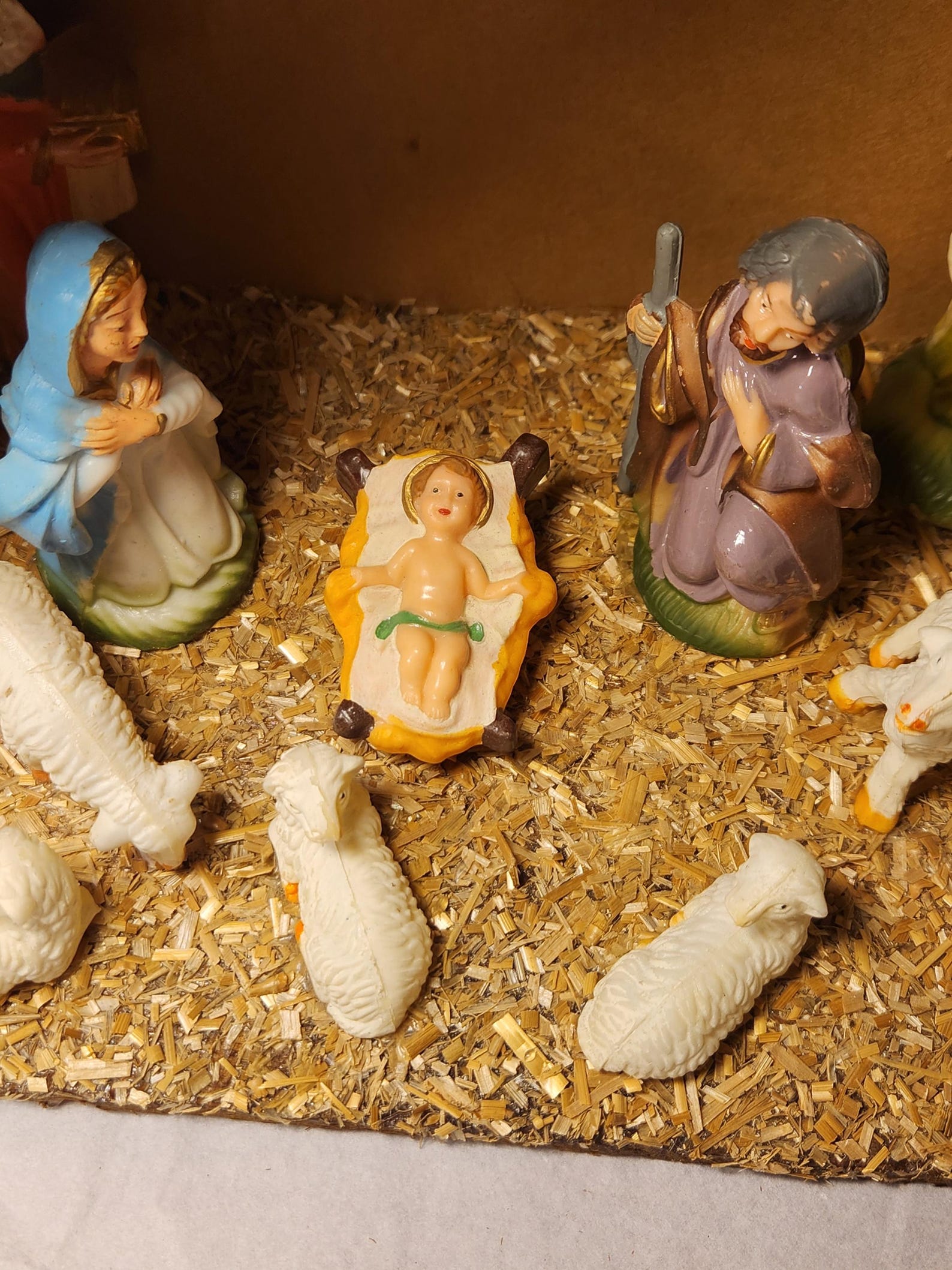 Vintage One Piece Nativity Scene in Original Box Christmas Nativity ...
