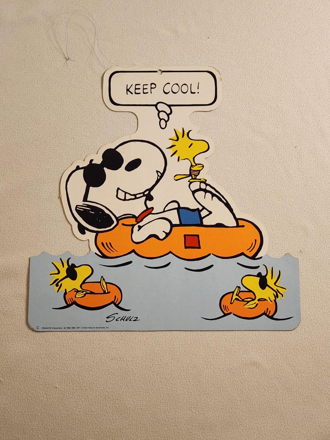 1971 Peanuts Snoopy Keep Cool Die Cut Wall Decoration - Etsy