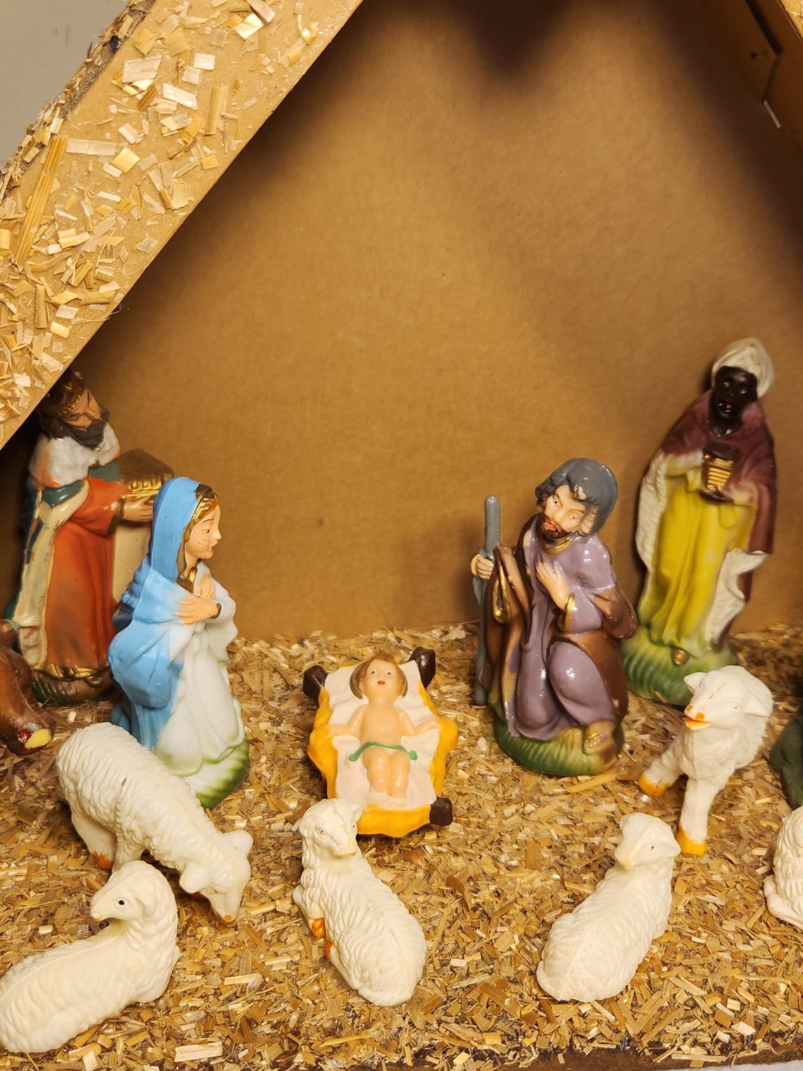 Vintage One Piece Nativity Scene in Original Box Christmas Nativity ...