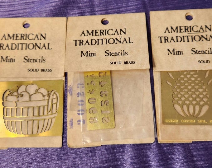 Three American Traditional Solid Brass Mini Stencils - Etsy