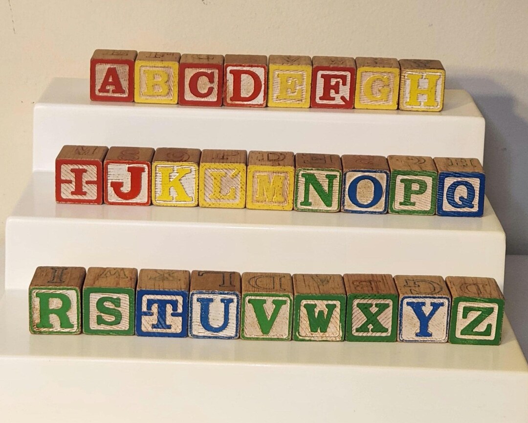 26 Vintage Alphabet Block Letters ABC - Etsy