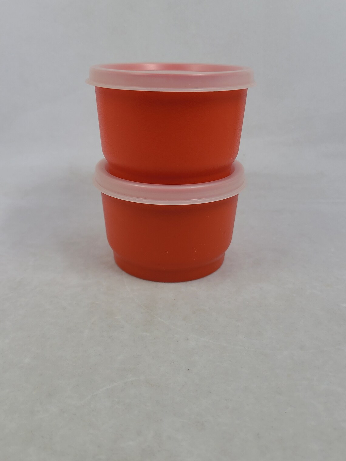Two Vintage Tupperware Red Snack Cups With Lids 1229 - Etsy