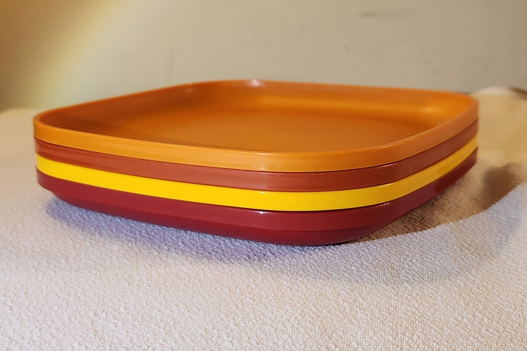 Set of Four Vintage Tupperware 8 Plates in Harvest Colors - Etsy