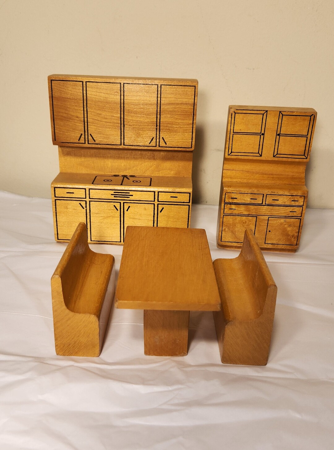 Vintage Playskool Wooden Dollhouse Kitchen Furniture - Etsy