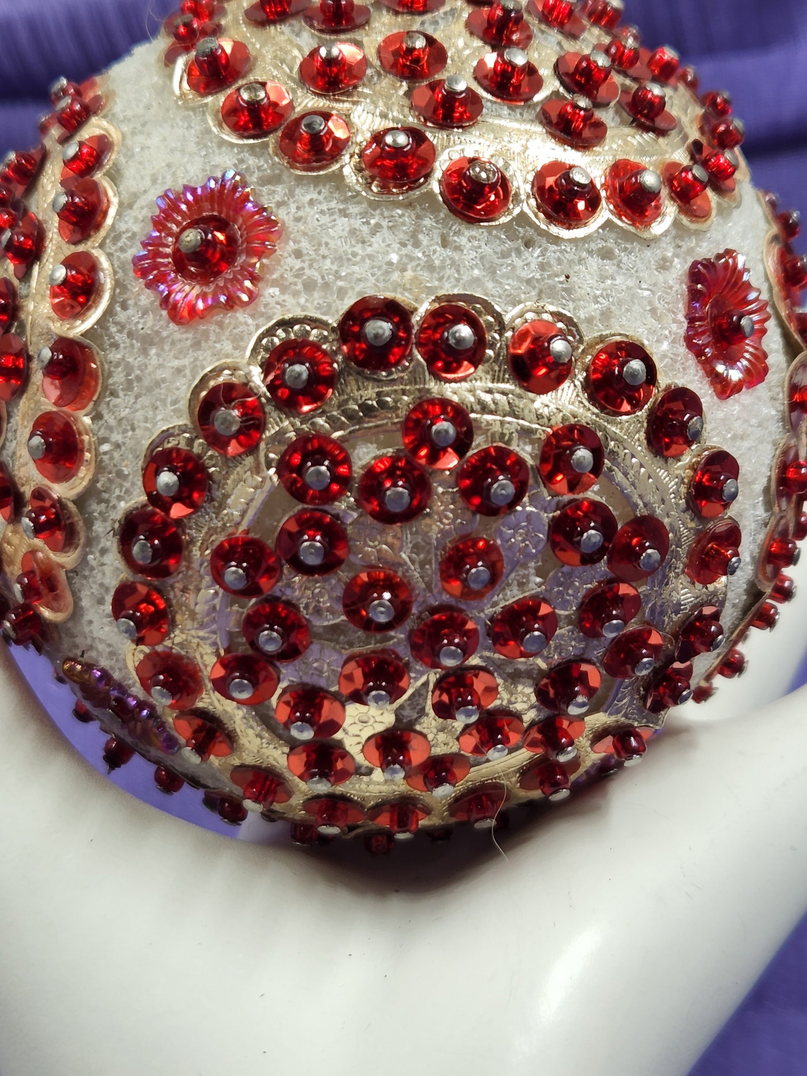 Vintage Push Pin Red Sequin on Styrofoam Ornament - Etsy