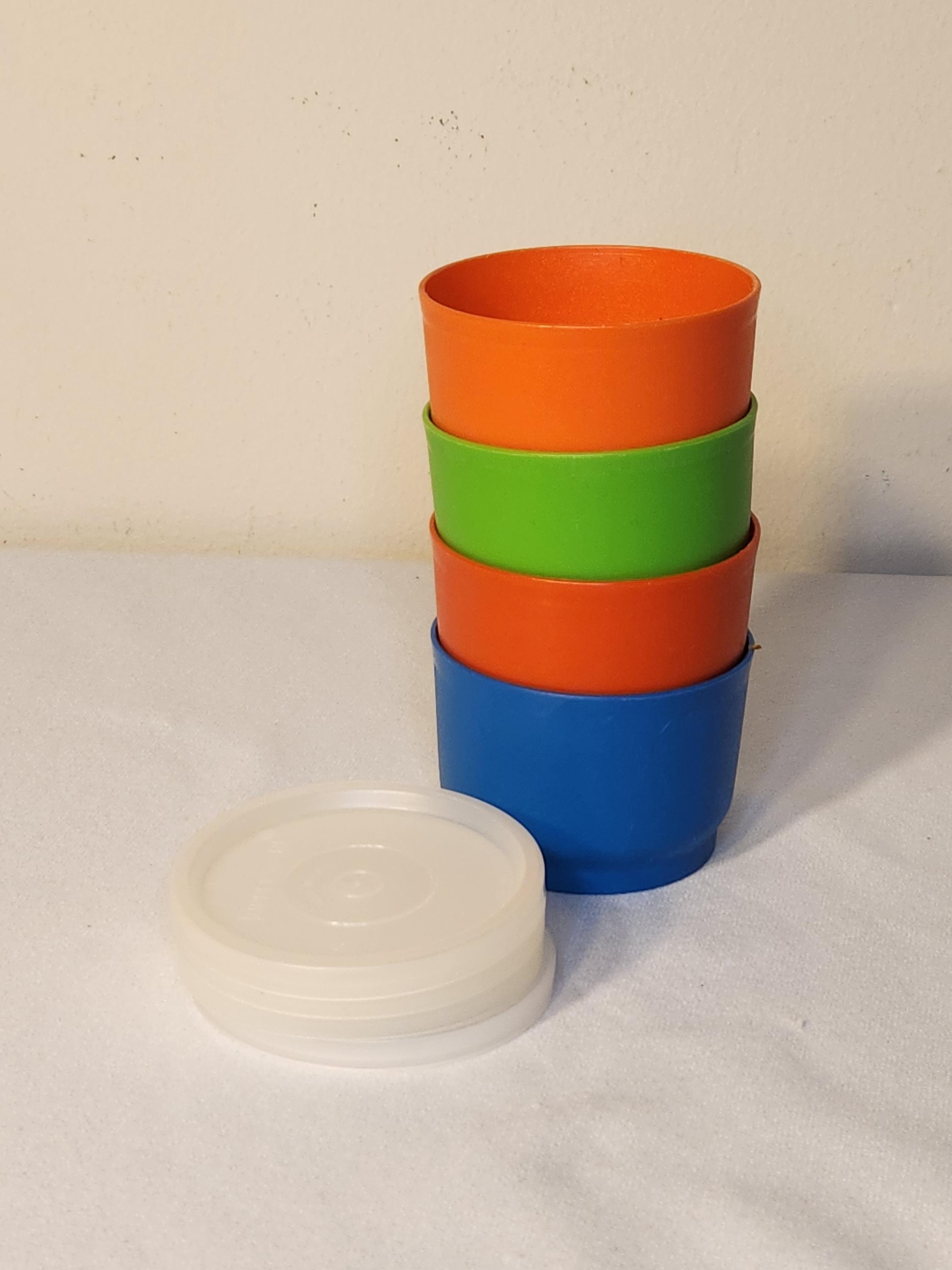 Four Vintage Tupperware Snack Cups With Lids #1229 - Etsy