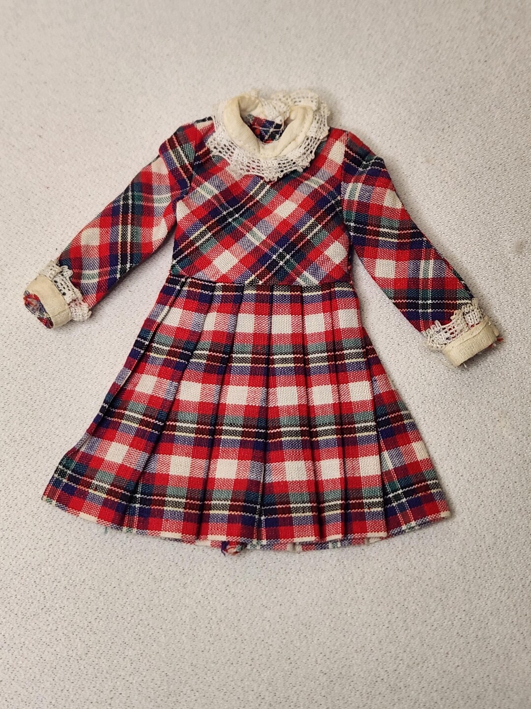 Vintage 1963 Mattel Skipper Barbie Rainy Day Checkers Dress #1928 Dress ...