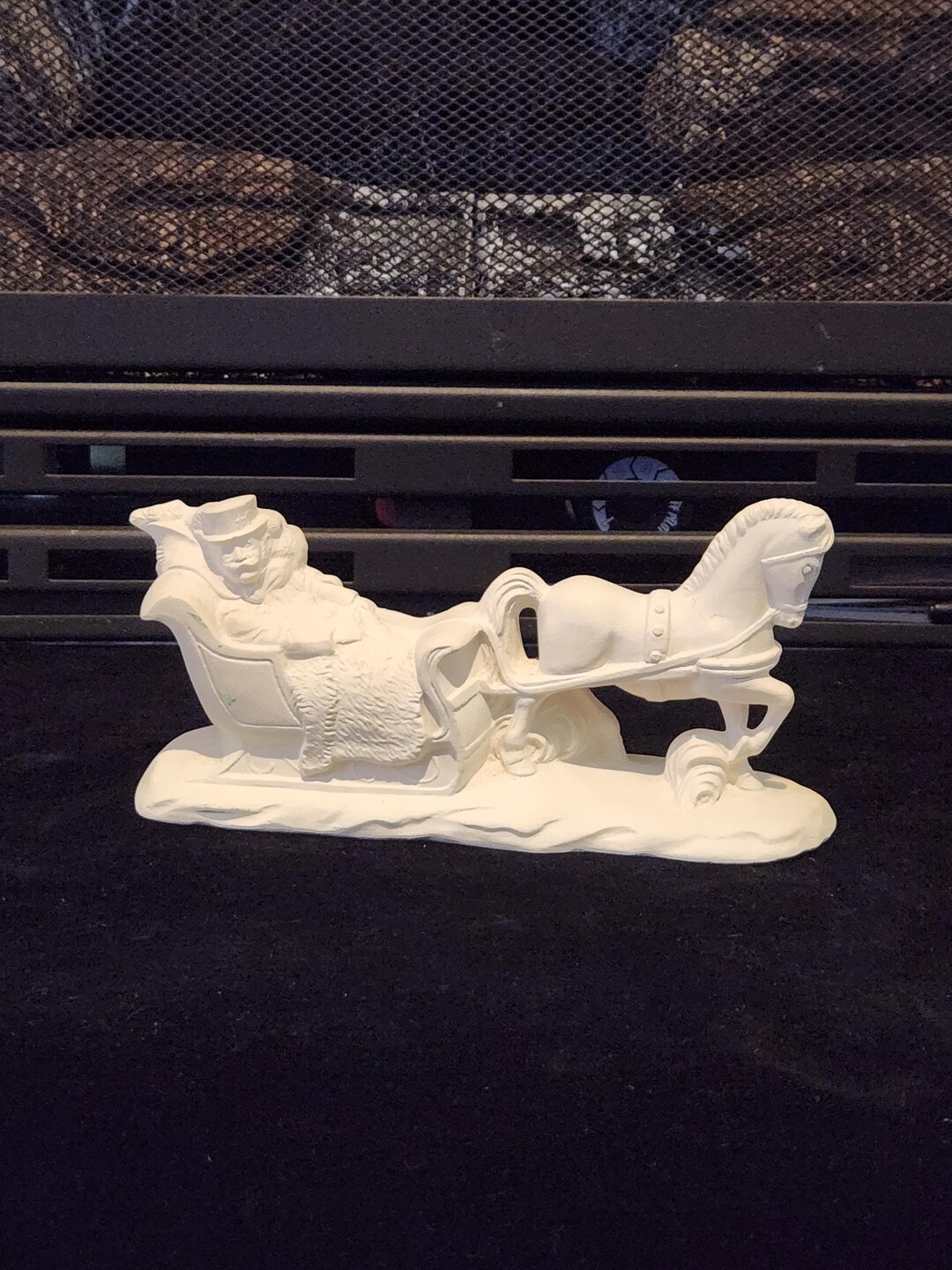 Vintage Ready to Paint Ceramic Bisque Couple on A Sleigh Ride Winter ...