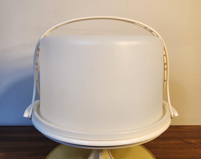 Vintage Tupperware 10" Cake Saver Taker Carrier Almond Base Tupperware ...