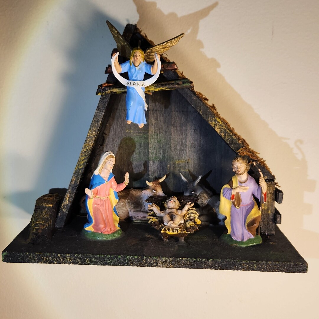 Unique Vintage Wall Hanging or Table Top Nativity Manger Scene Made in ...