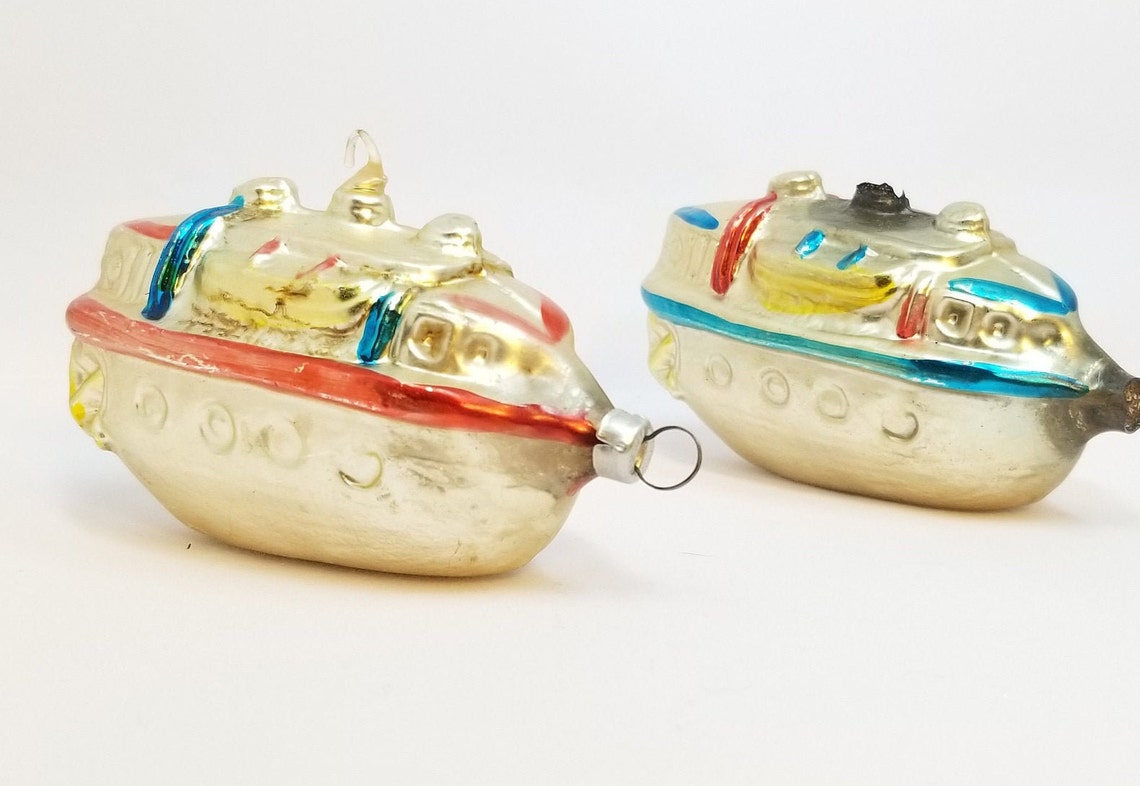 Two Vintage 1950's West Germany Hand Blown Glass Ship | Etsy