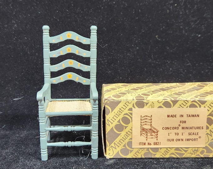 Vintage Concord Miniatures Miniature Dollhouse Ladder Back Shaker Arm ...