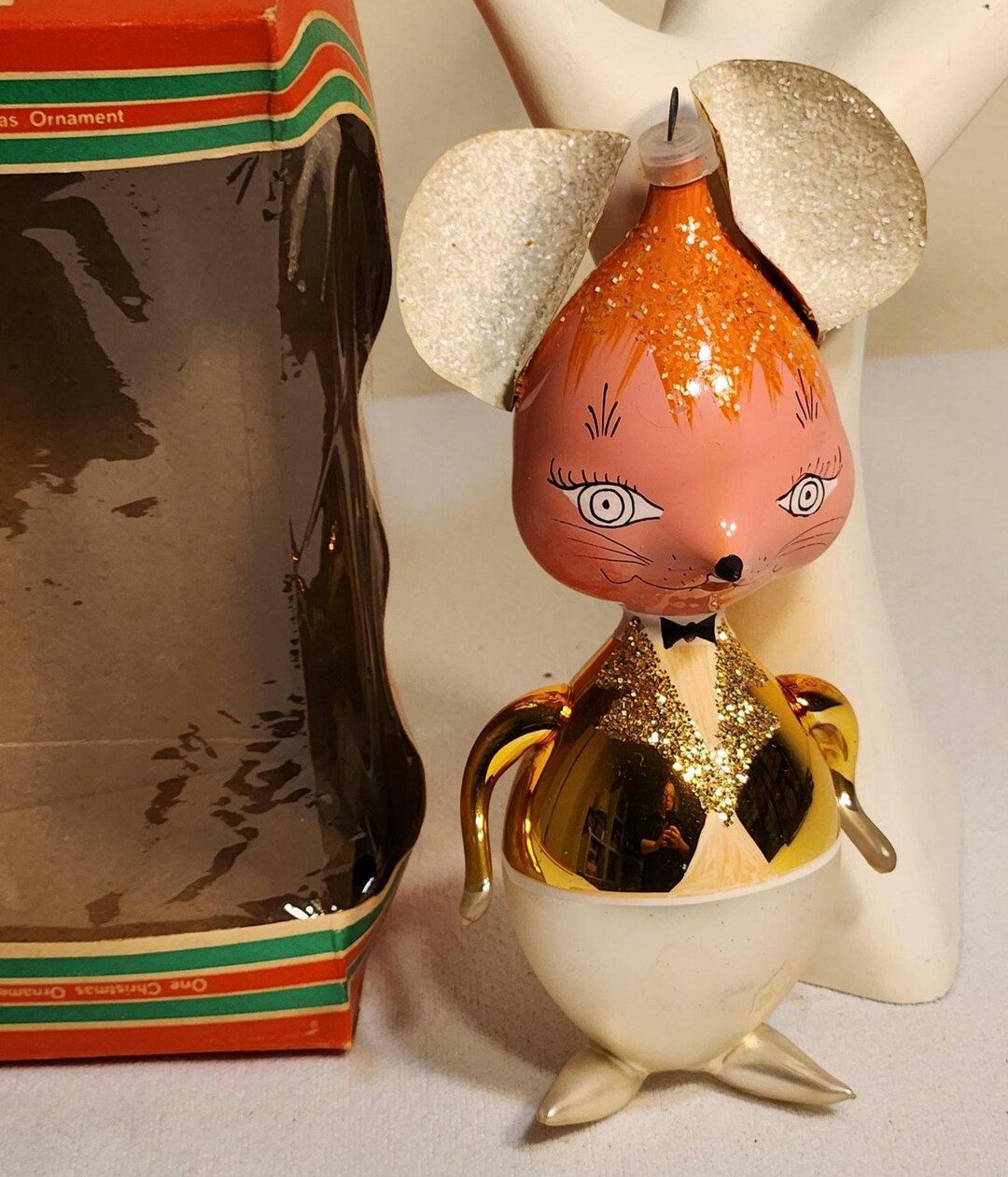 1970s Andes Mouth Blown Glass Mouse Ornament Hand Decorated in Colombia ...