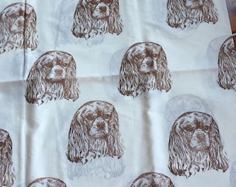 Cavalier King Charles Fabric Cavalier King Charles Spaniel Dog Florals ...