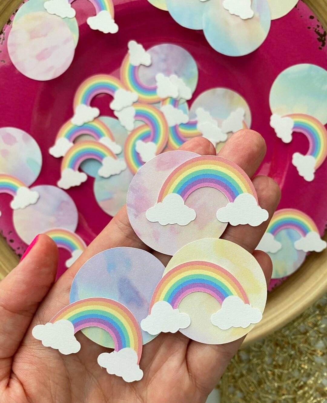 Pastel Rainbow Confetti / 50 Count / Rainbow Birthday Party / Rainbow ...