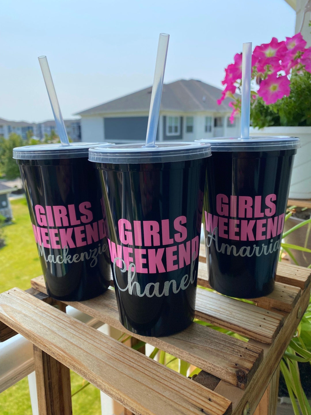 Girls Weekend Gifts / 22oz Stadium Cups / Custom Name / Girls Trip Cups ...