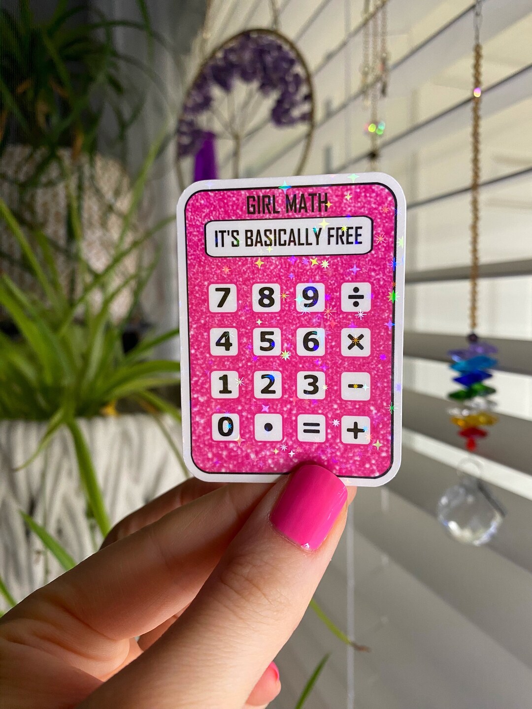 Girl Math Sticker / Calculator Sticker / Holographic Vinyl / Cute ...