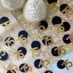 75th Birthday Confetti / 50 Pieces / 75th Birthday Decorations / Custom ...