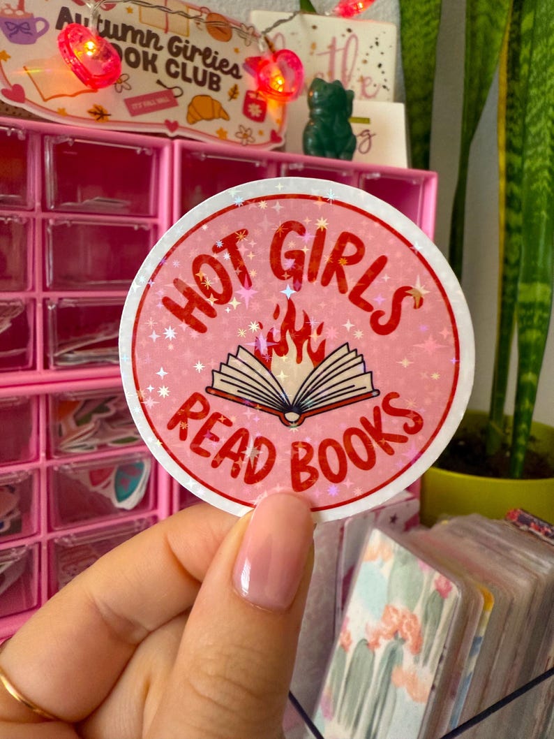 Hot Girls Read Books Sticker / Holographic / Cute Bookish Stickers ...