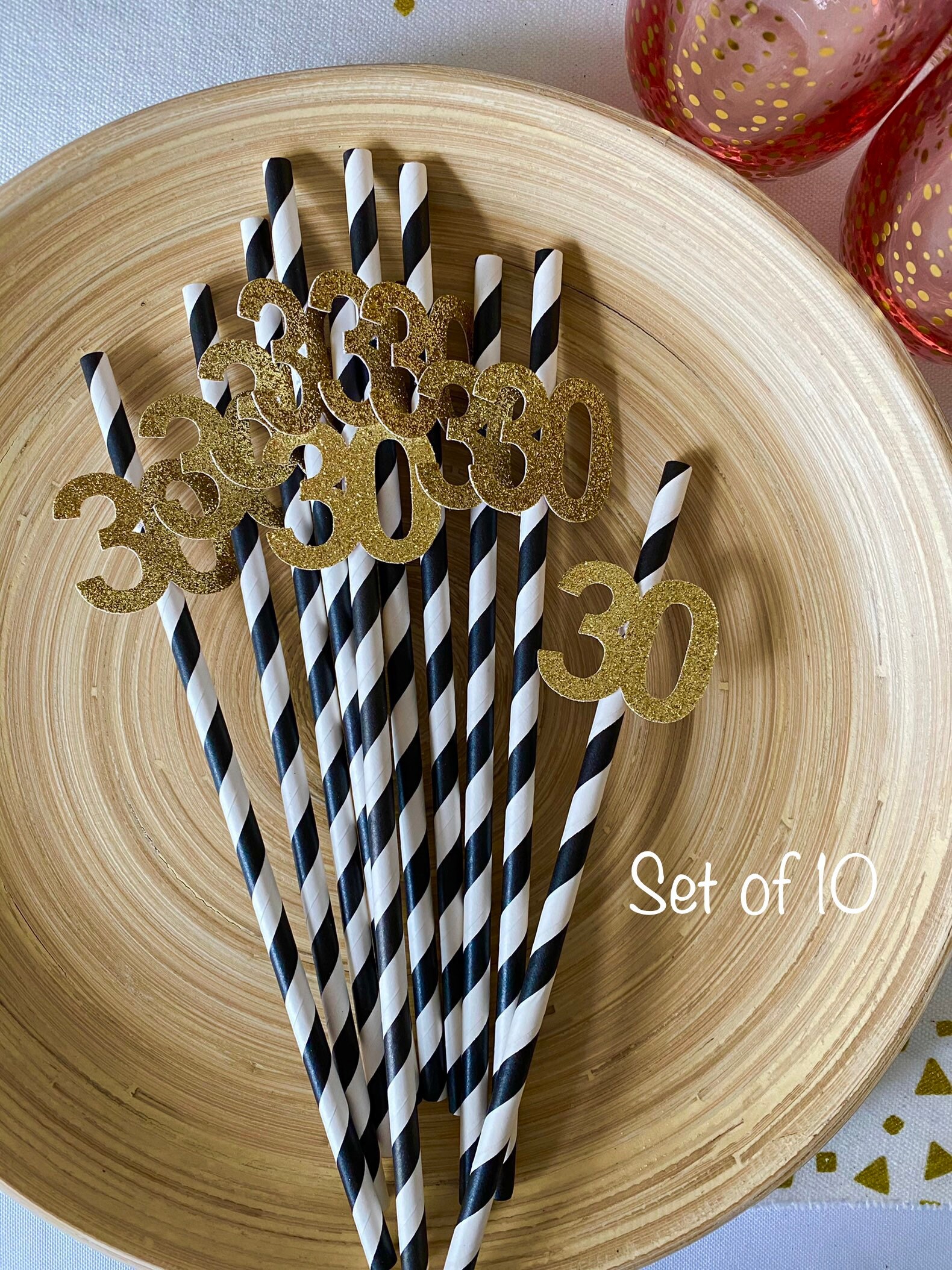 Paper Straws / Party Straws / 30th Birthday / 30th Birthday | Etsy