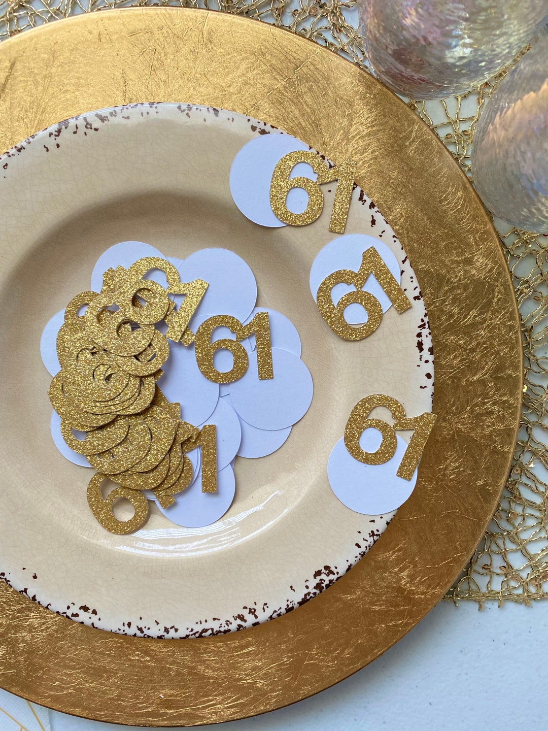 61st Birthday Confetti / 50 Pieces / 61st Anniversary / 61st Birthday ...