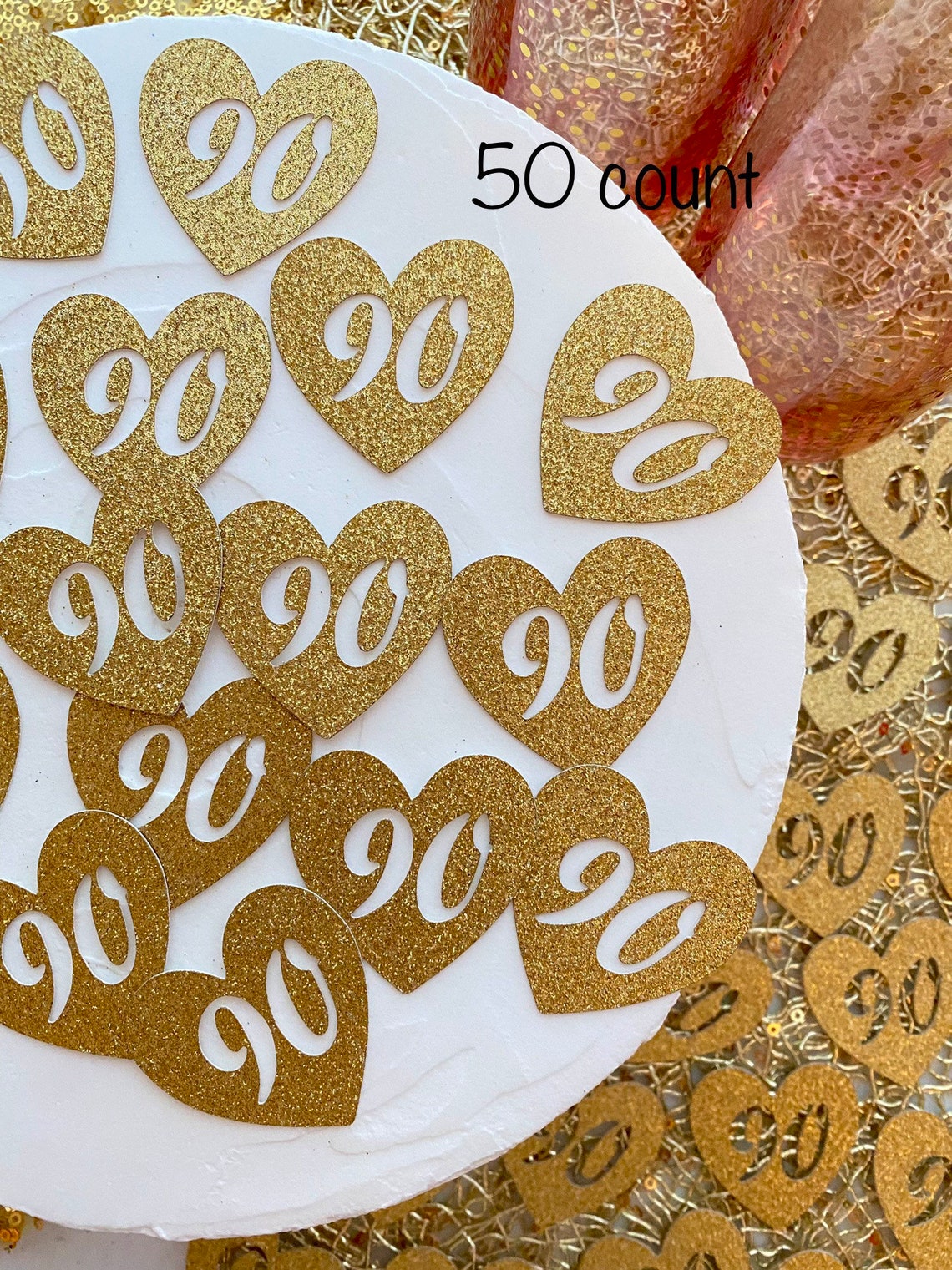90th Birthday Confetti / 50 Count / 90th Birthday Decorations / Age ...