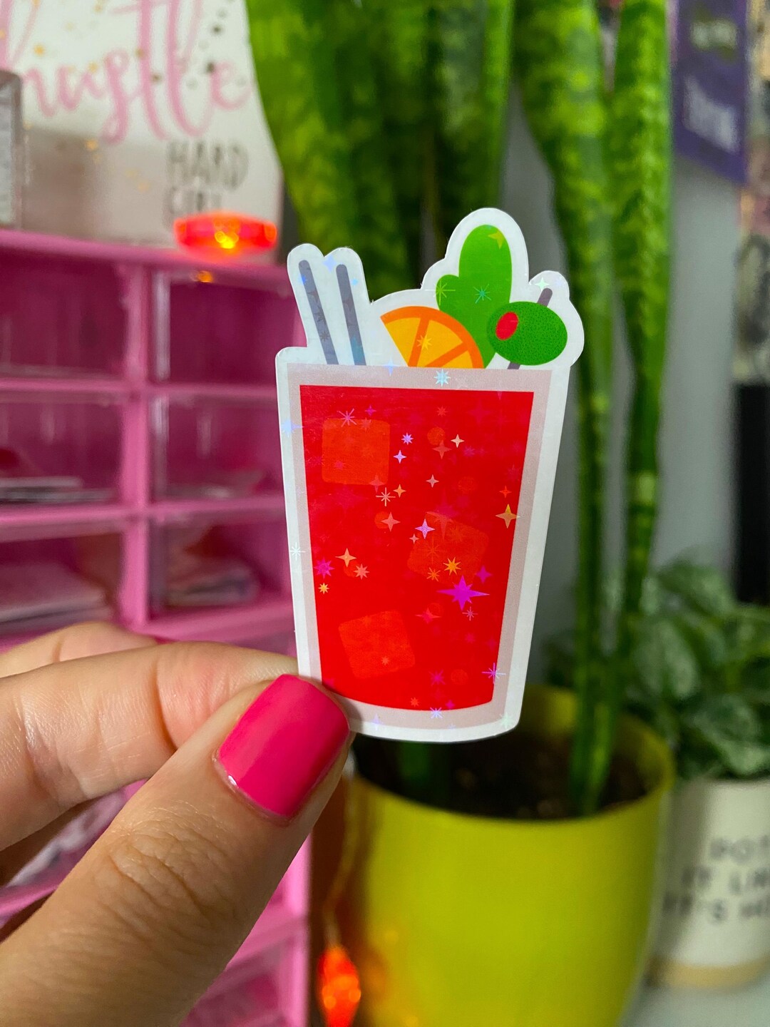 Bloody Mary Sticker / Holographic / Cute Bloody Mary Drink Stickers ...