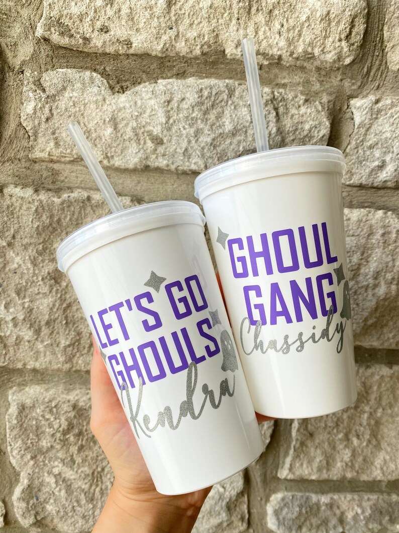 Halloween Bachelorette Cups / 22oz Stadium Cups / Let’s Go Ghouls ...