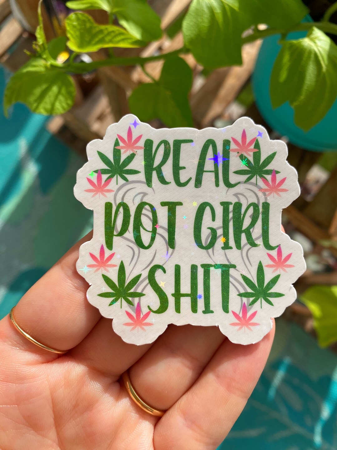 Real Pot Girl Shit Sticker / Pot Leaf Stickers / Weed Stickers ...