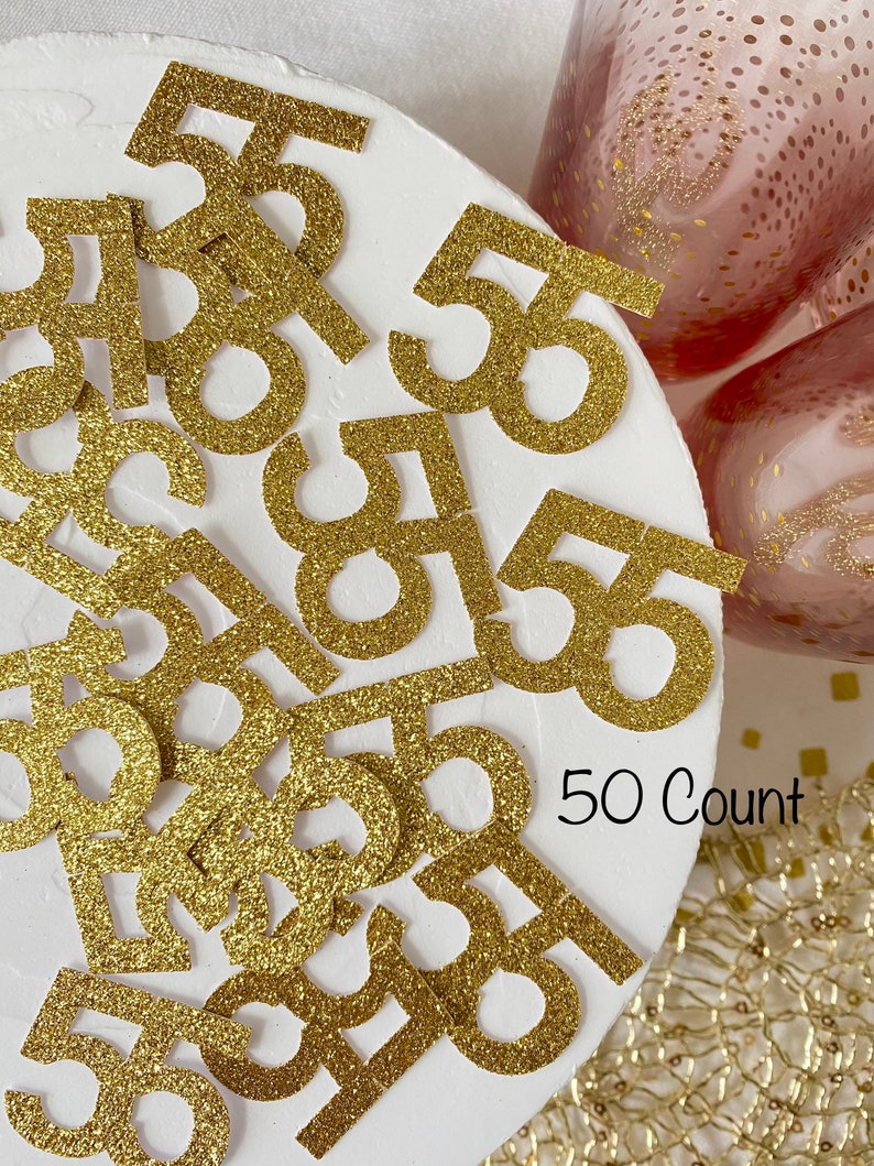 55th Birthday Decorations / 50 Count / Age Confetti / 55th - Etsy