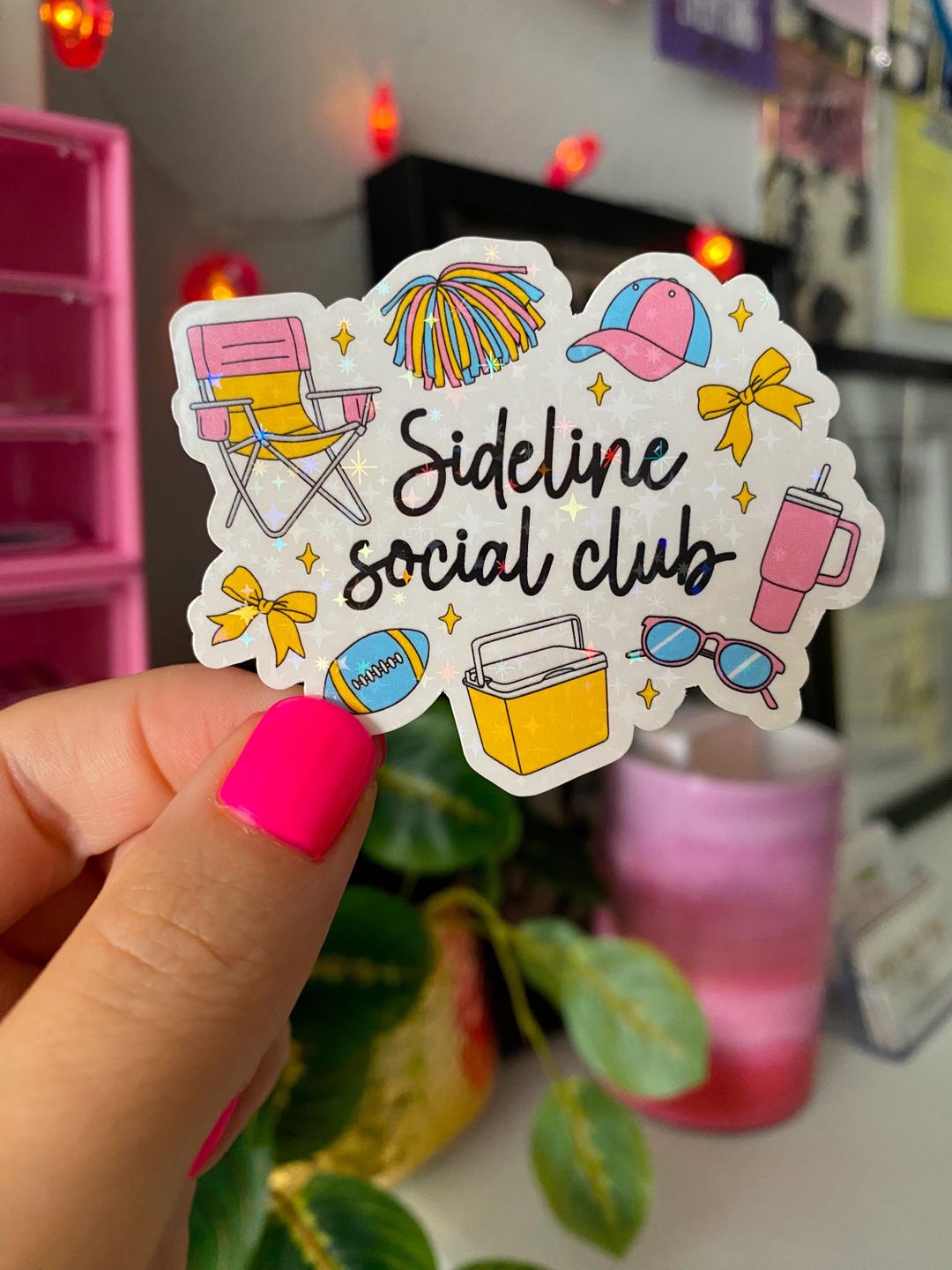 Sideline Social Club Football Sticker / Holographic / Cute Girlie ...