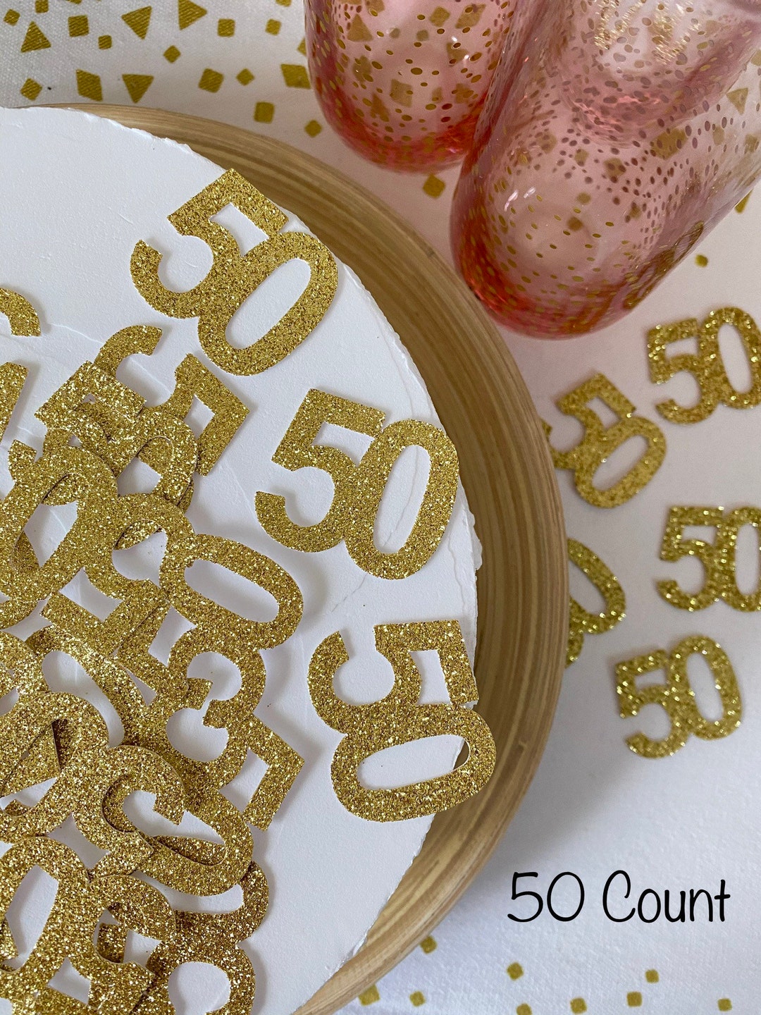 50th Birthday Confetti / 50 Pieces / 50th Birthday Decorations / Custom ...