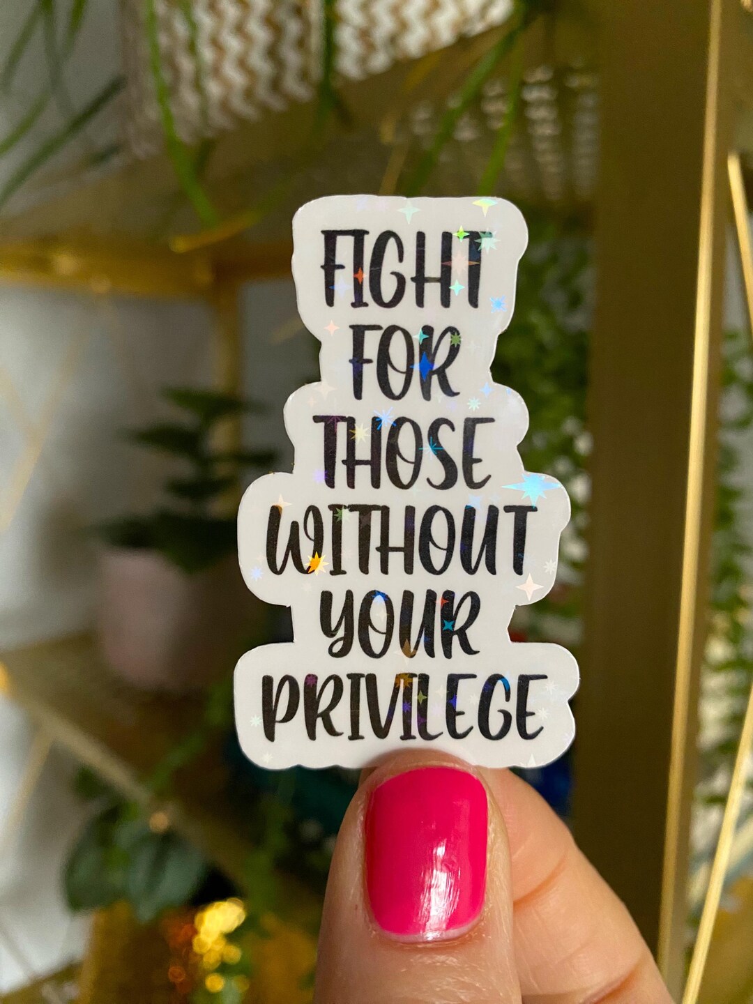 Fight for Those Without Your Privilege Sticker / Holographic / Equality ...