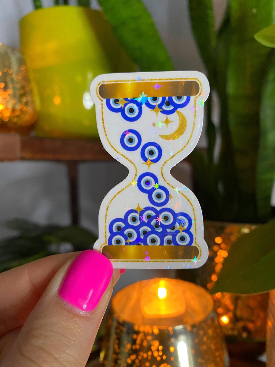 Celestial Evil Eye Sticker / Mystical Evil Eye Sticker / Hourglass Evil ...