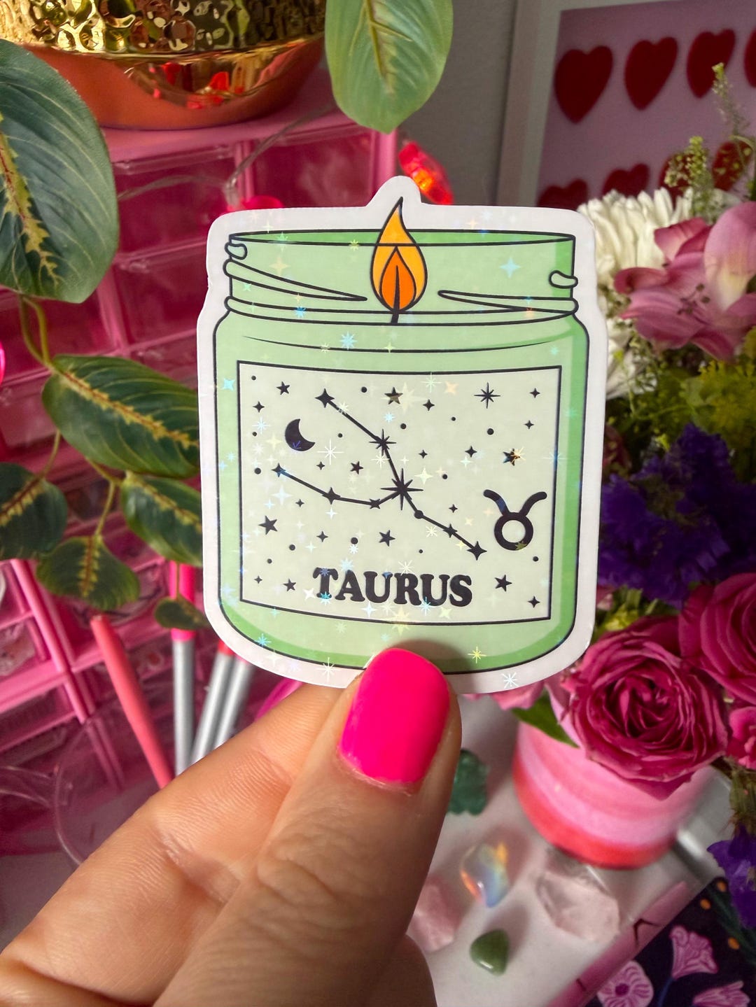 Taurus Stickers / Holographic Vinyl / Zodiac Stickers / Horoscope ...