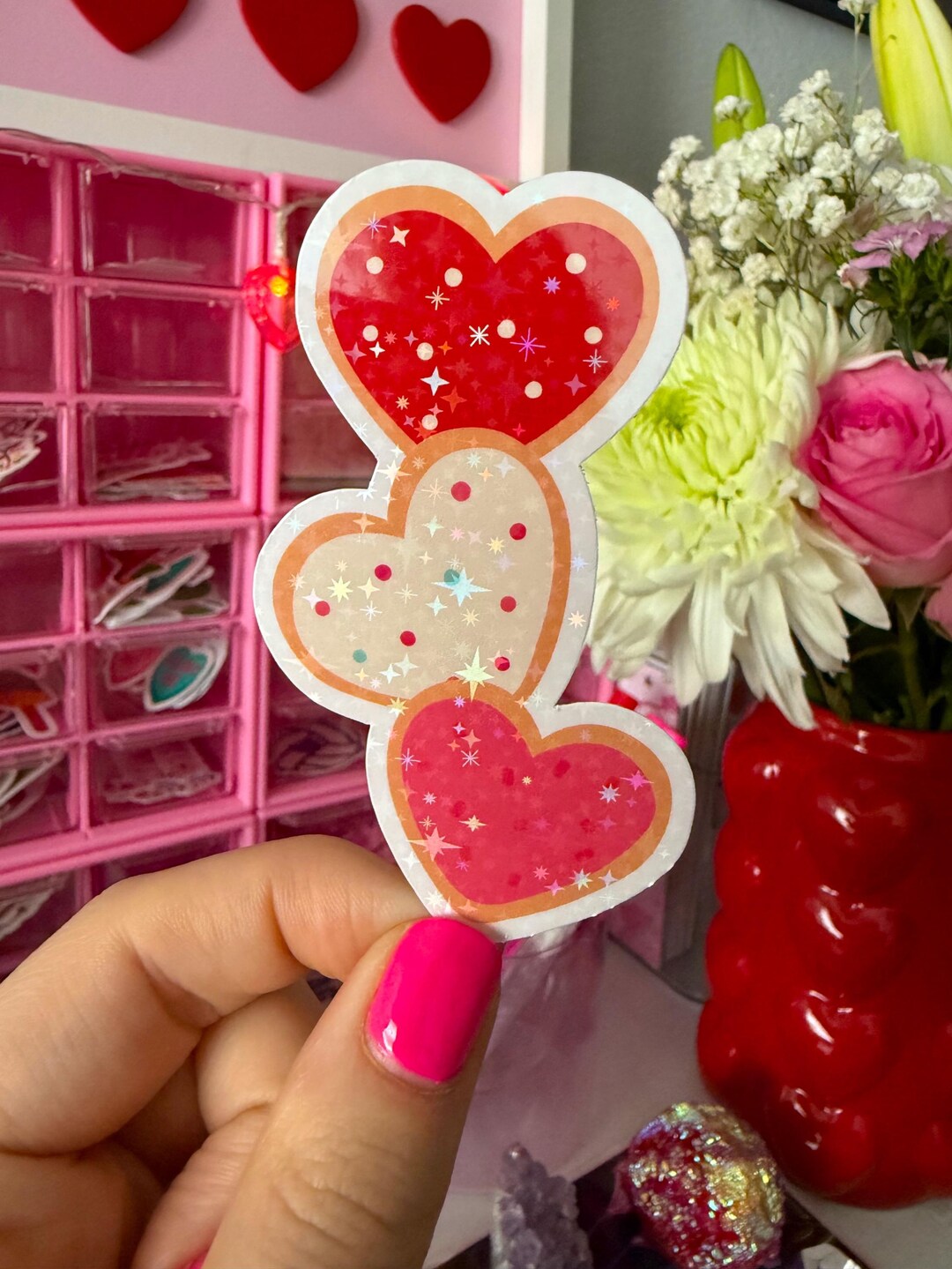 Valentine’s Day Sugar Cookies Sticker / Holographic / Cute Valentine’s ...