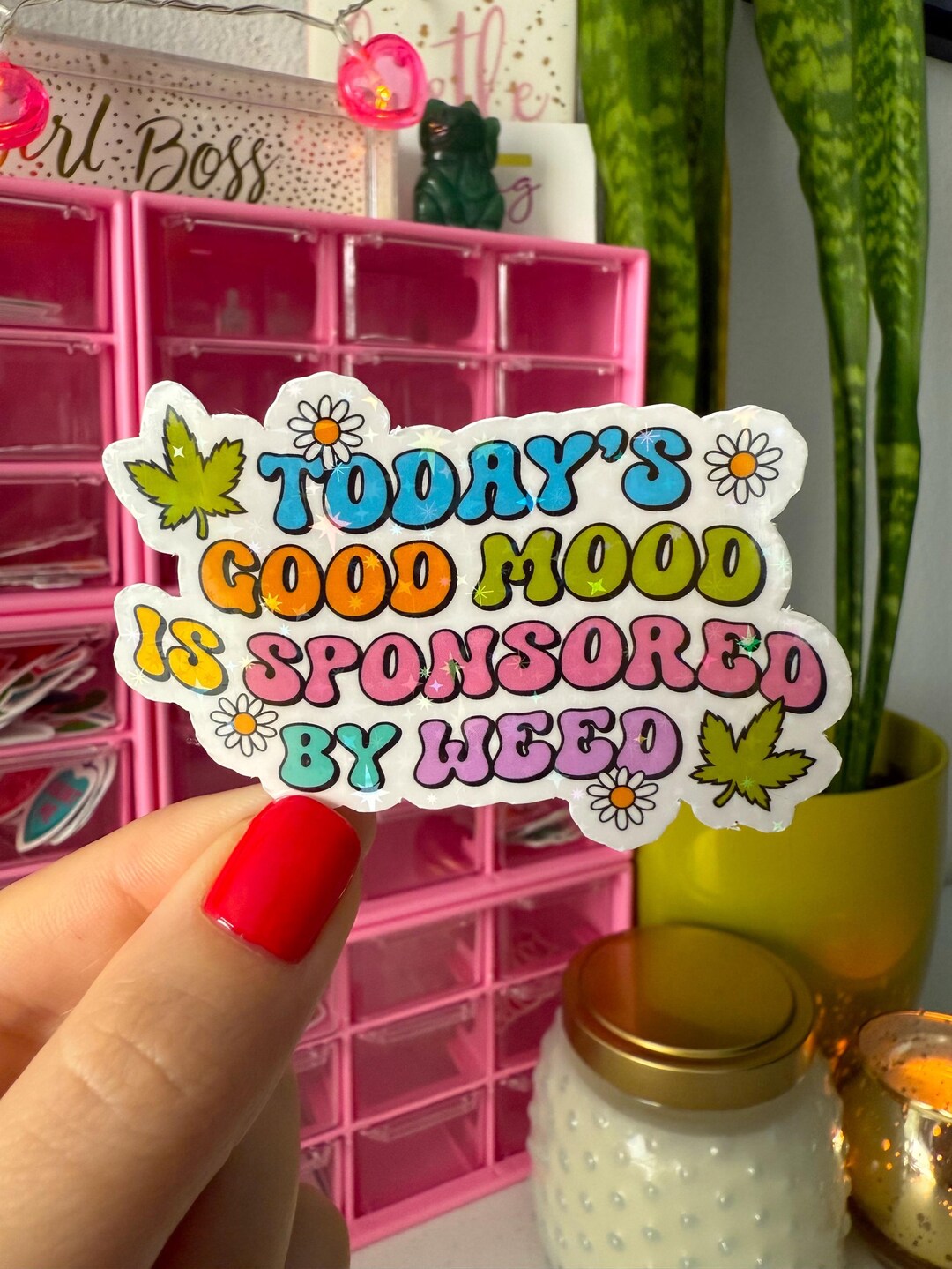 Today’s Good Mood is Sponsored by Weed Stoner Girl Stickers ...