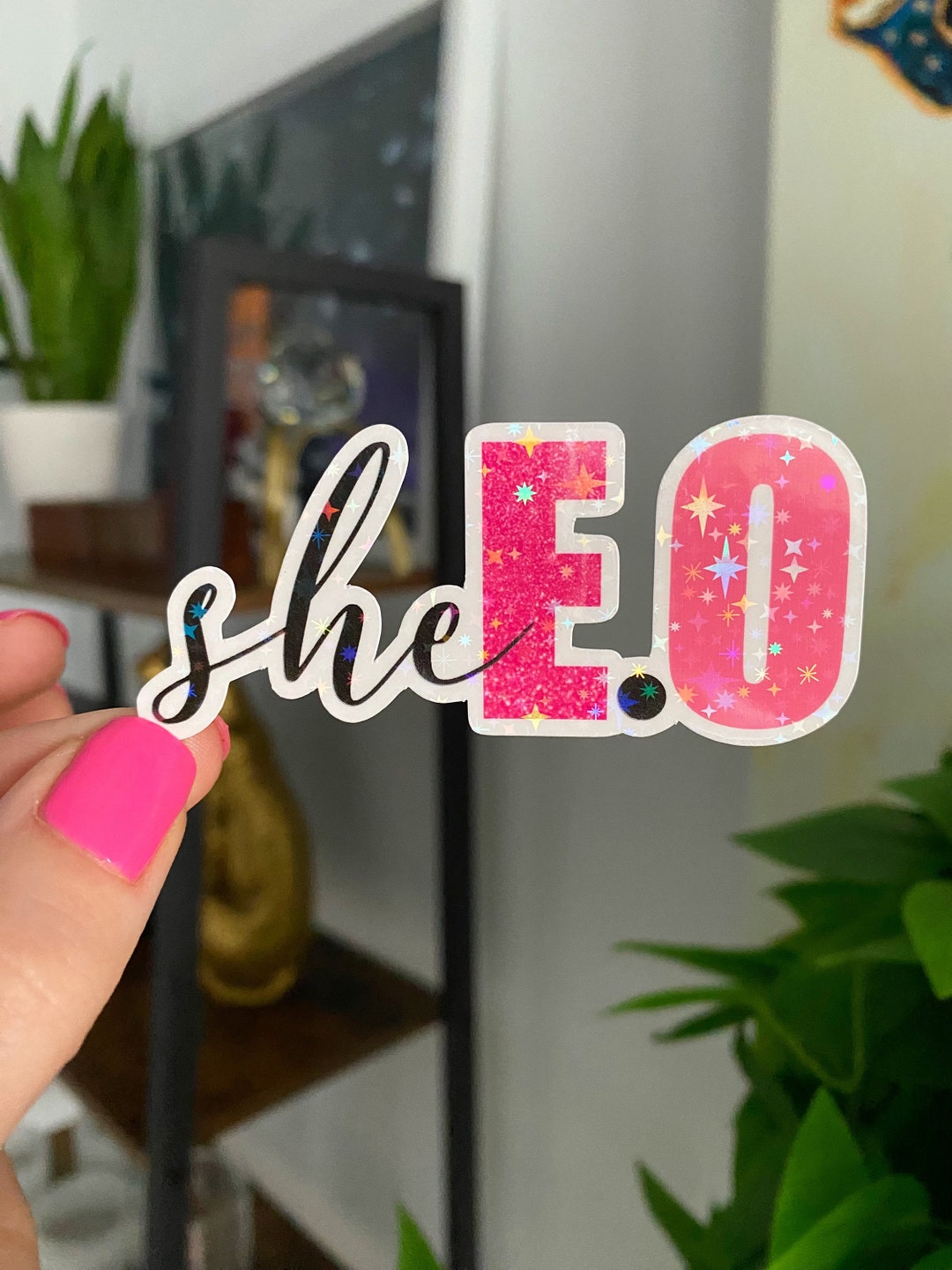 She E O Sticker / Holographic Waterproof Vinyl / Woman - Etsy