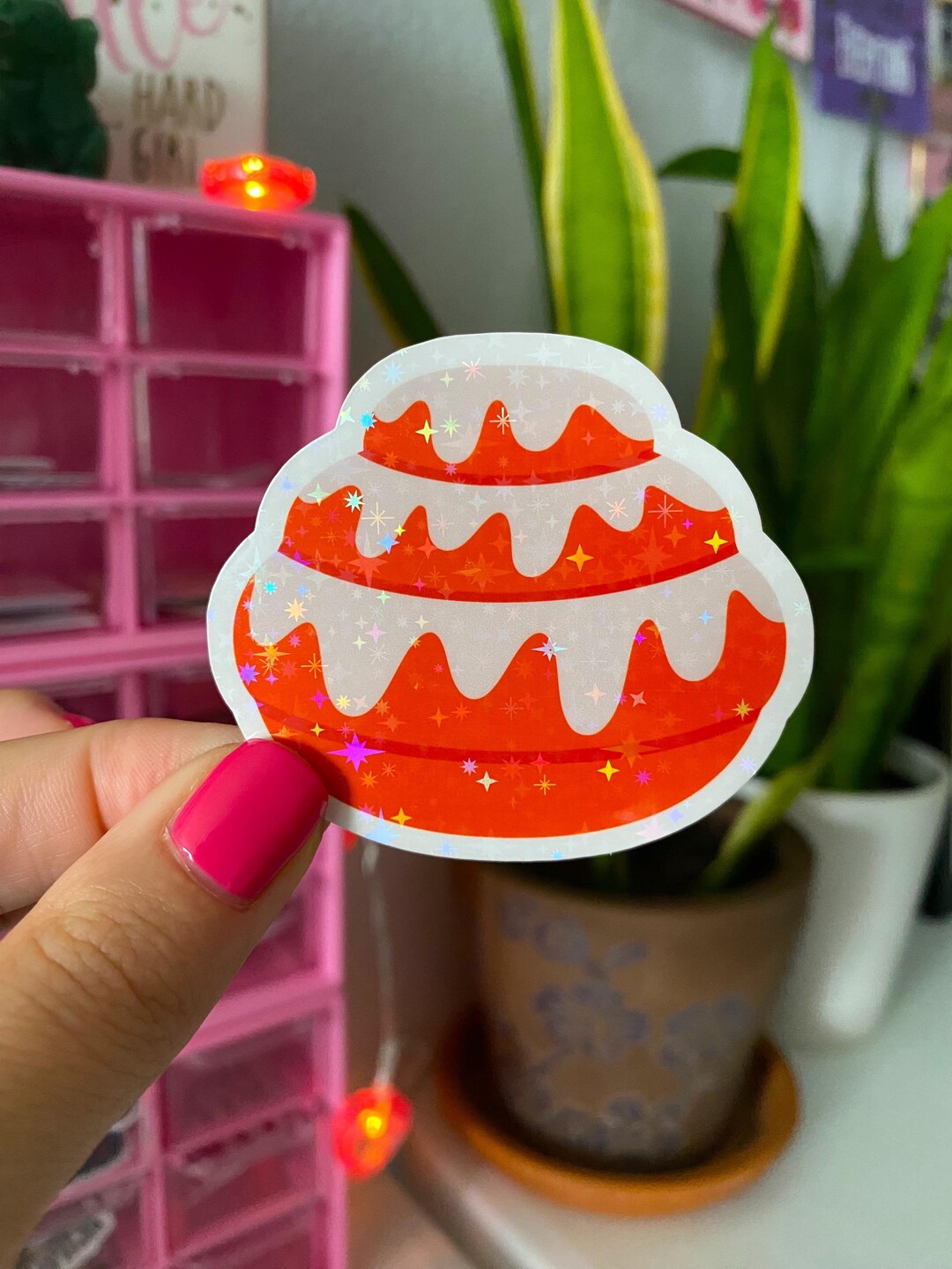 Cinnamon Bun Sticker / Holographic / Cute Cinnamon Bun Sticker / Fall ...