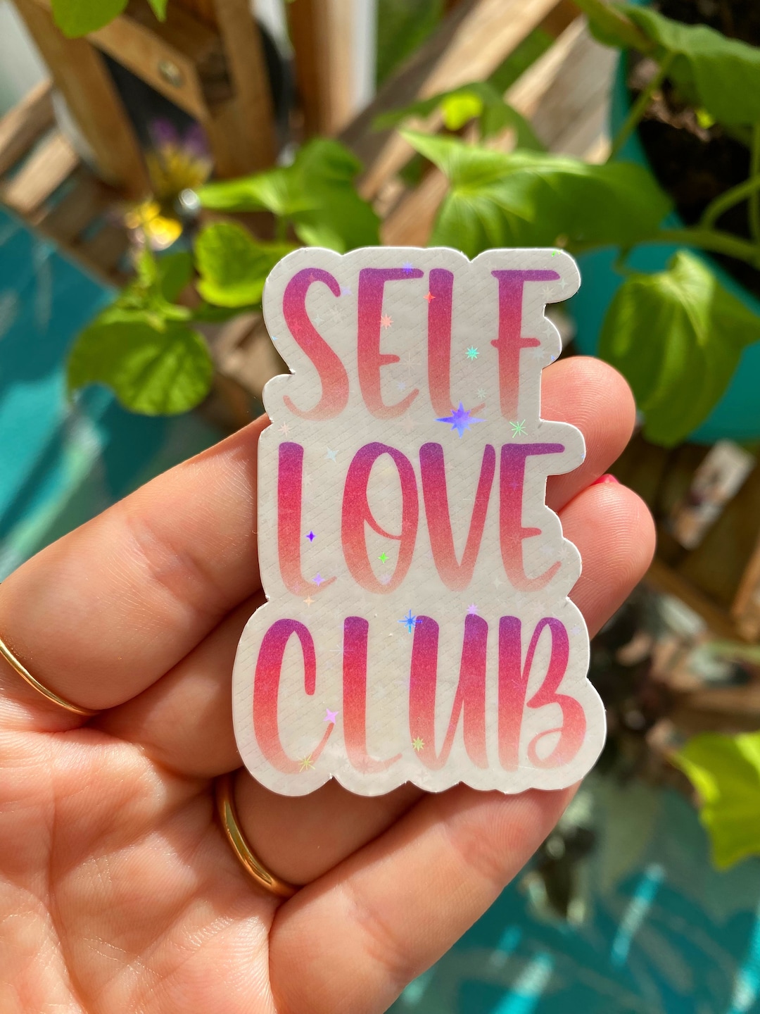 Self Love Club Sticker / Holographic Vinyl / Positive Affirmations ...
