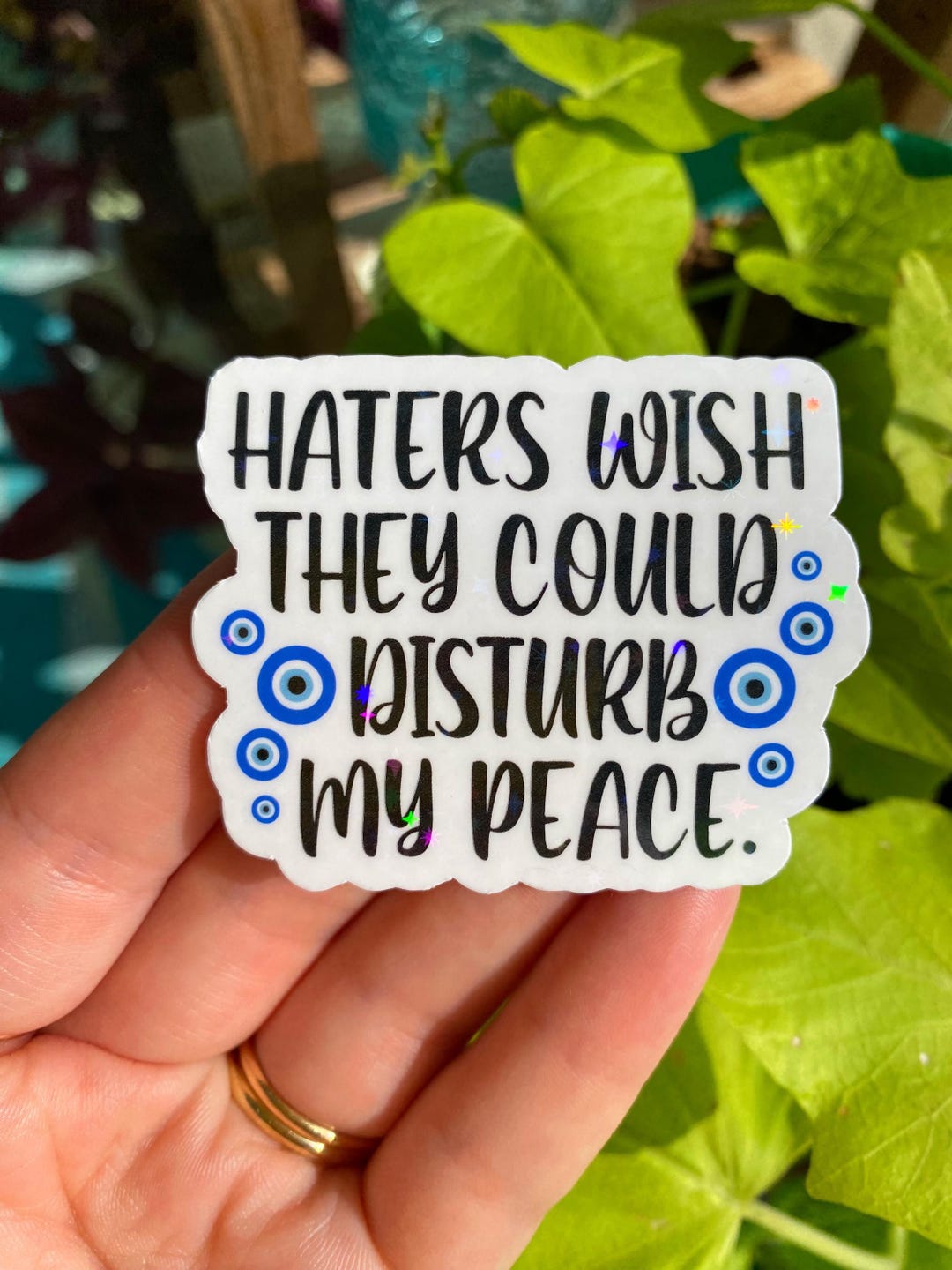 Holographic Hater Evil Eye Sticker / Mediterranean Stickers / Turkish ...