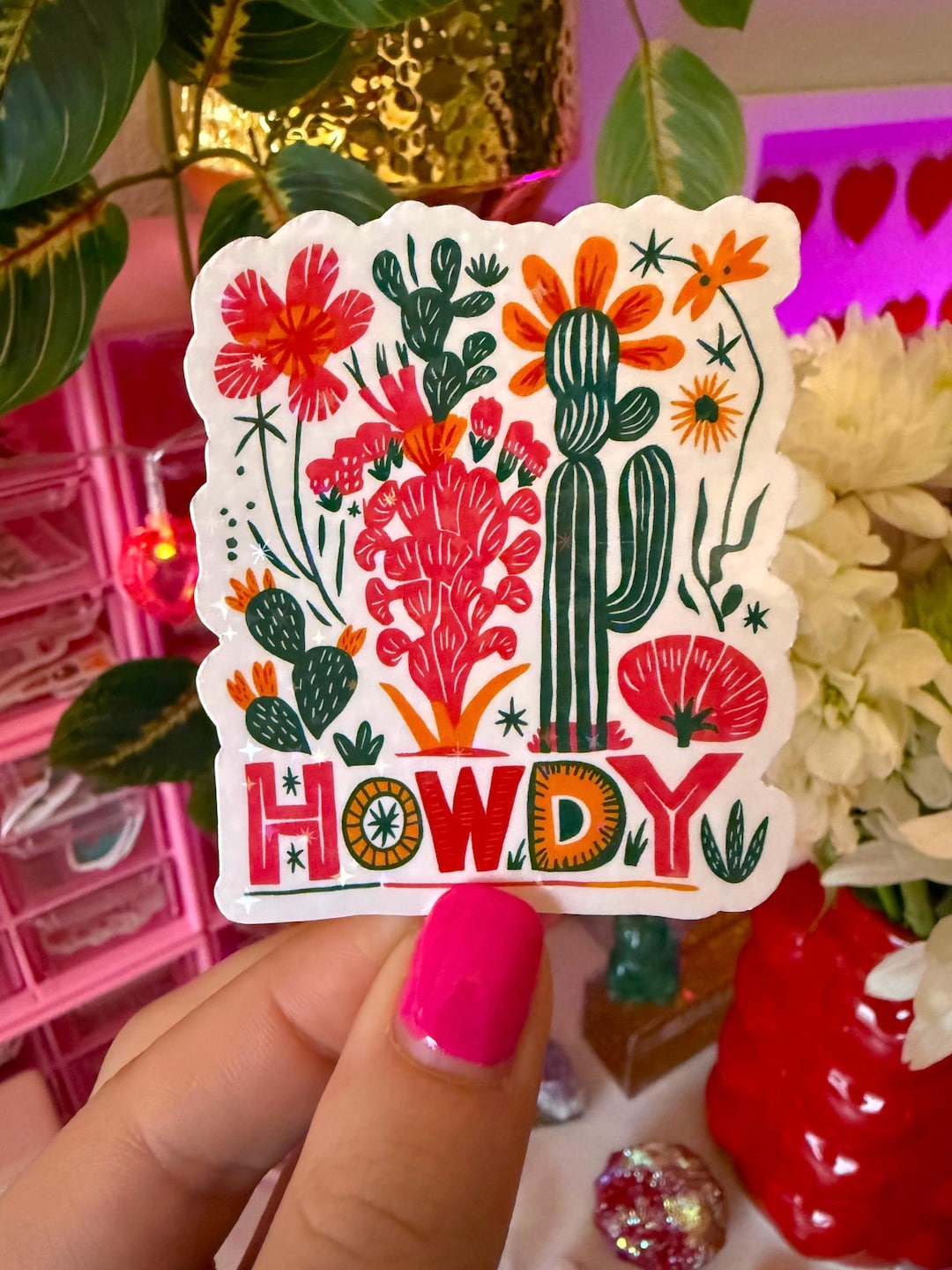 Western Howdy Sticker / Holographic / Trendy Boho Cowgirl Sticker ...