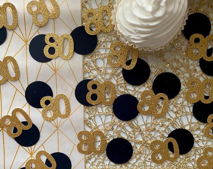 80th Birthday Confetti/ 80th Birthday Party Decorations/age Confetti ...