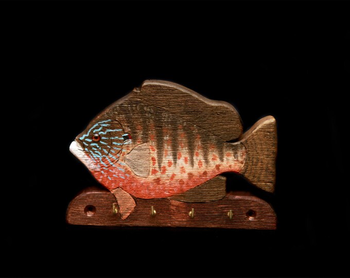 Hand Carved Sunfish Key Rack With 4 Hooks, Can Also Order Left or Right ...